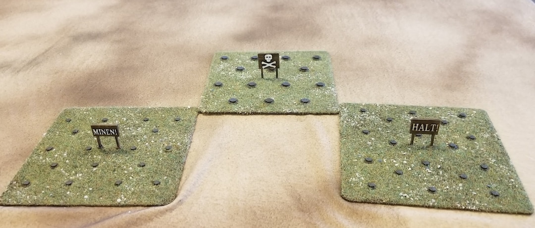 Minefields Set 1 AP & 1 AT Plus 6 Signs 6 X 6 Each War Games and ...