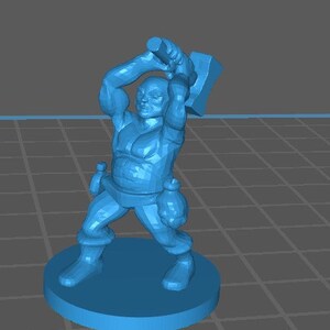 Dwarven Barbarian Mini - DND - Pathfinder - Dungeons & Dragons - RPG ...