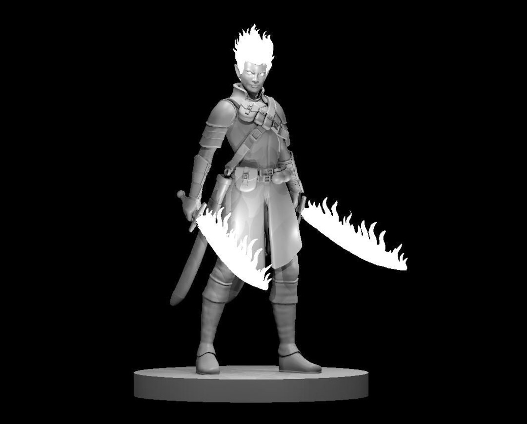 Fire Genasi Female Blood Hunter- DND - Pathfinder - Dungeons & Dragons ...