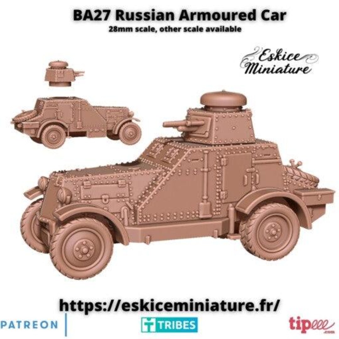 BA25 Russian Armored Car Russian Army 28mm Eskice Miniature - Etsy