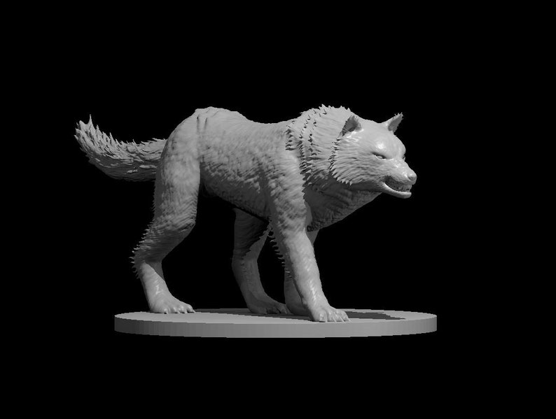 Dire Wolf Mini - DND - Pathfinder - Dungeons & Dragons - RPG - Tabletop ...