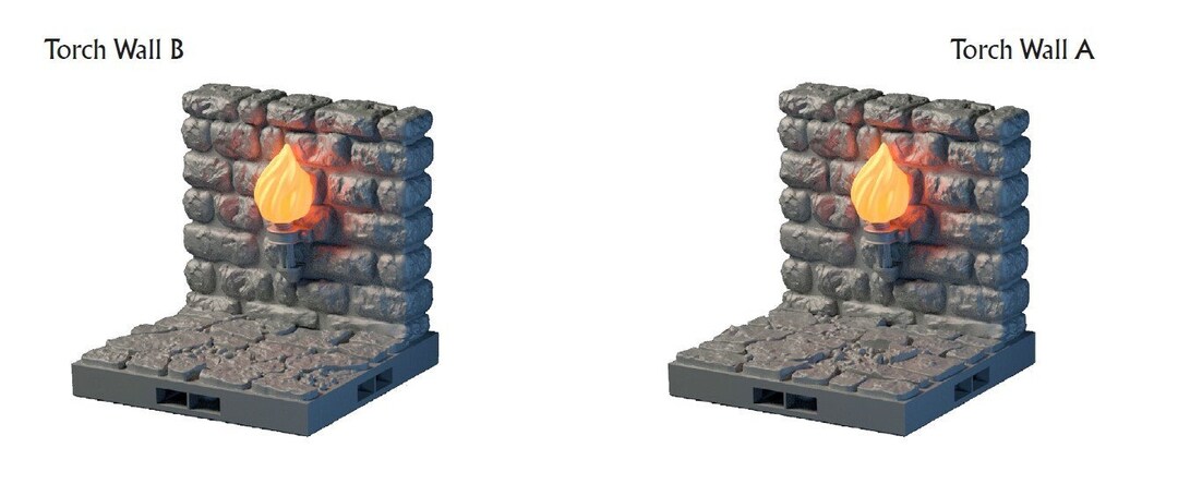 Torch Wall Tiles - Lost Dungeons - Dragonlock - DND - Pathfinder - RPG ...