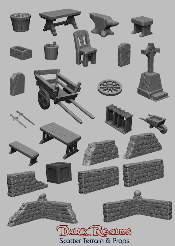 Scatter Terrain Set DND Dungeons & Dragons RPG - Etsy