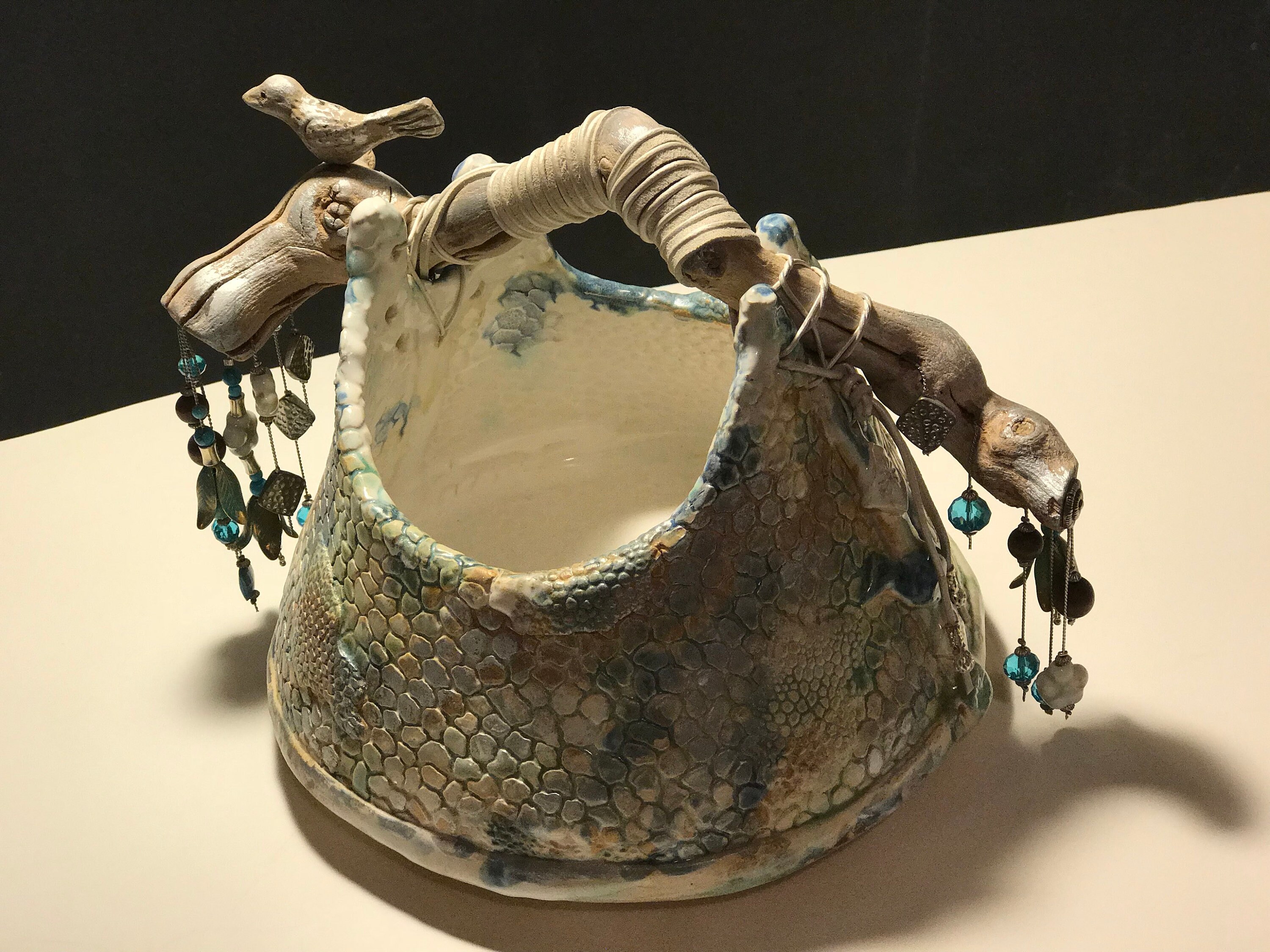 Ceramic Basket Handmade Pottery; Plant or Flower Container With a ...