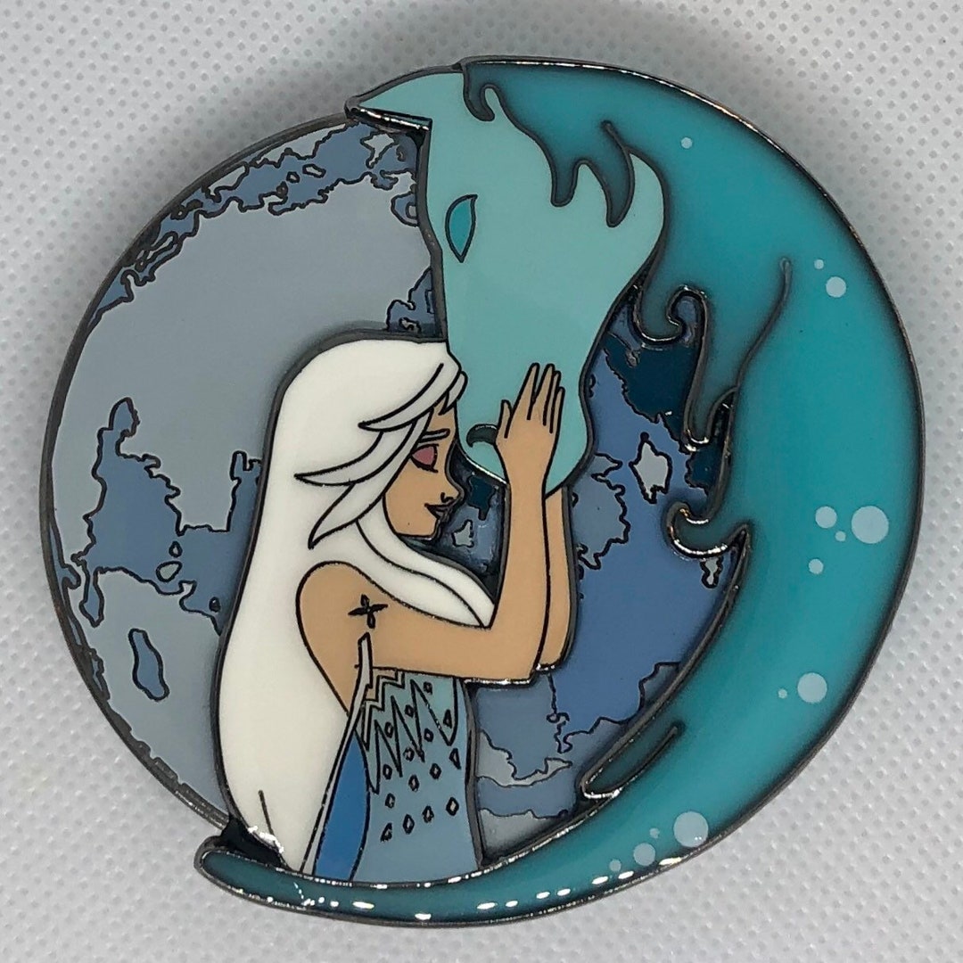 Jumbo 3” Full Moon Elsa and Nokk Disney Fantasy Pin - Etsy