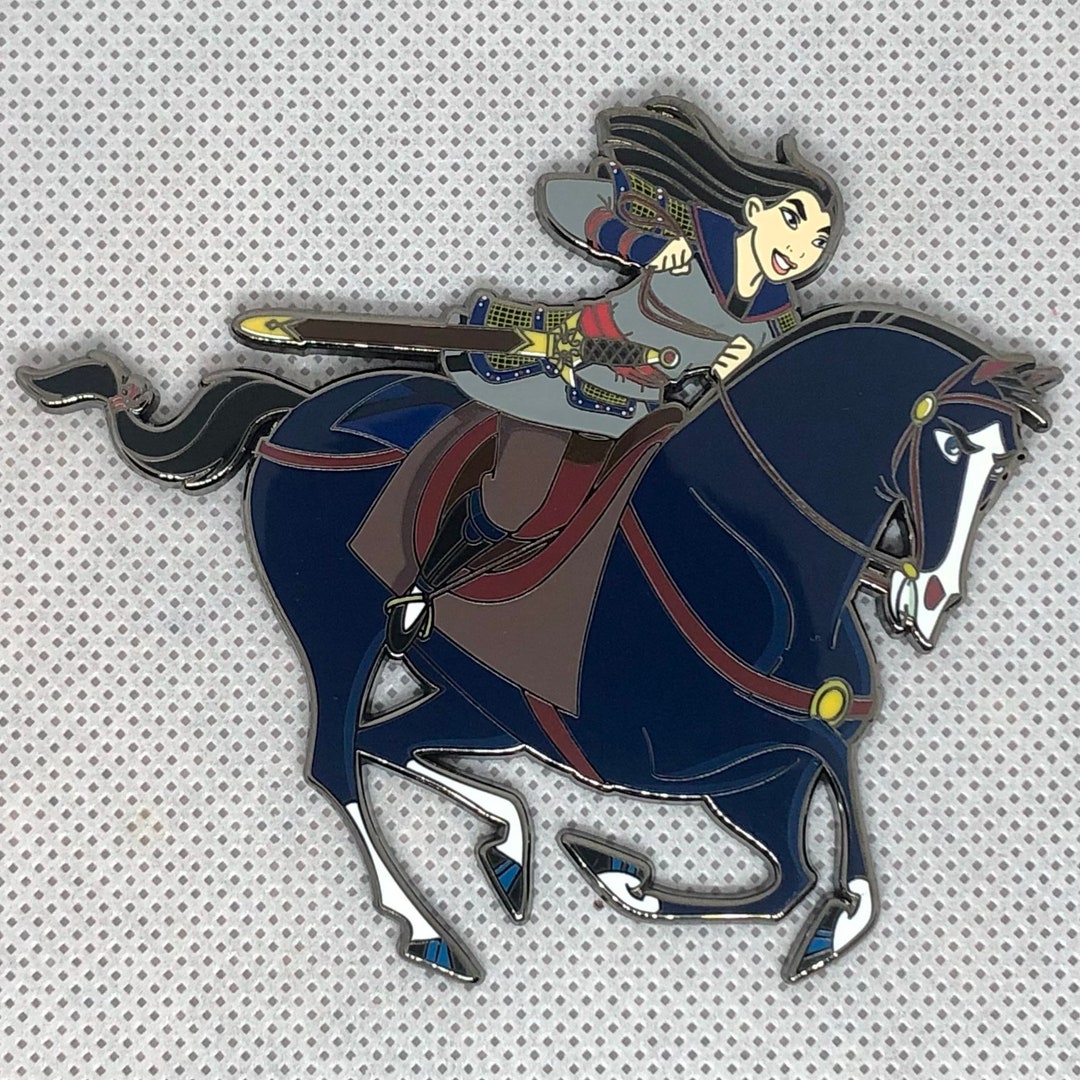 Jumbo 3” Mulan Riding Kahn Disney Fantasy Pin - Etsy