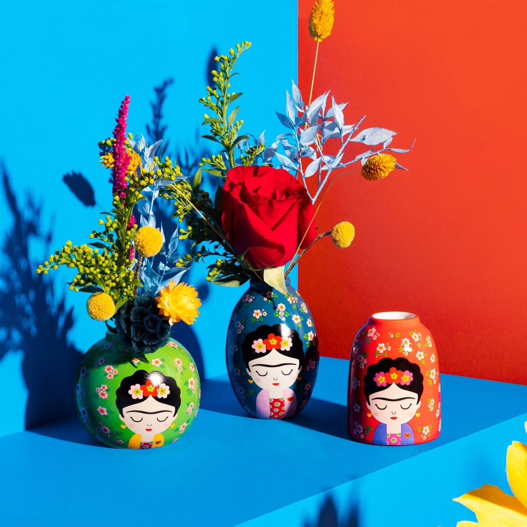 Set of 3 Small Vases Frida Kahlo Flower Pot Home Decor. - Etsy UK