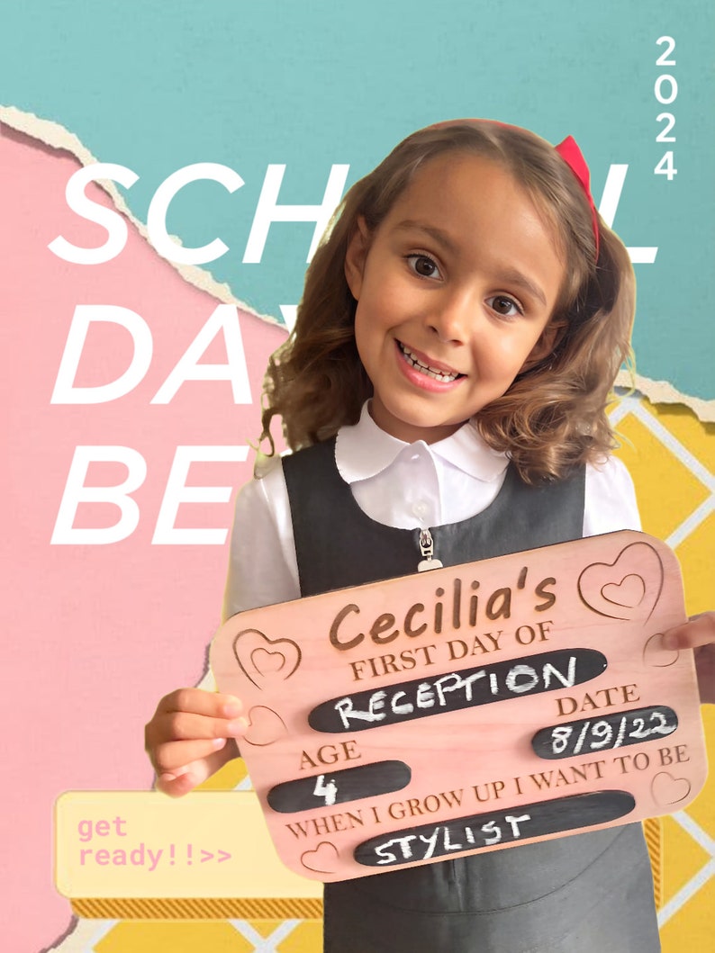 First Day of School Sign - Reusable Memory Photo Board | Back to School ...