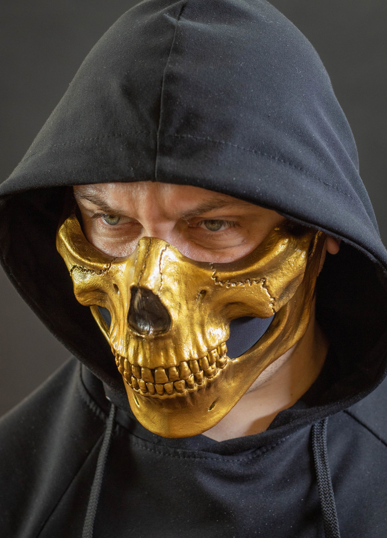 Skull Mask Lower Part Gold Shape - Etsy