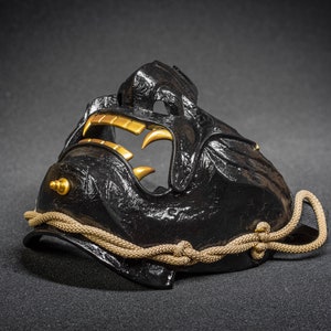 Ghost of Tsushima Mask . Menpo Demon Mask Black Texture - Etsy