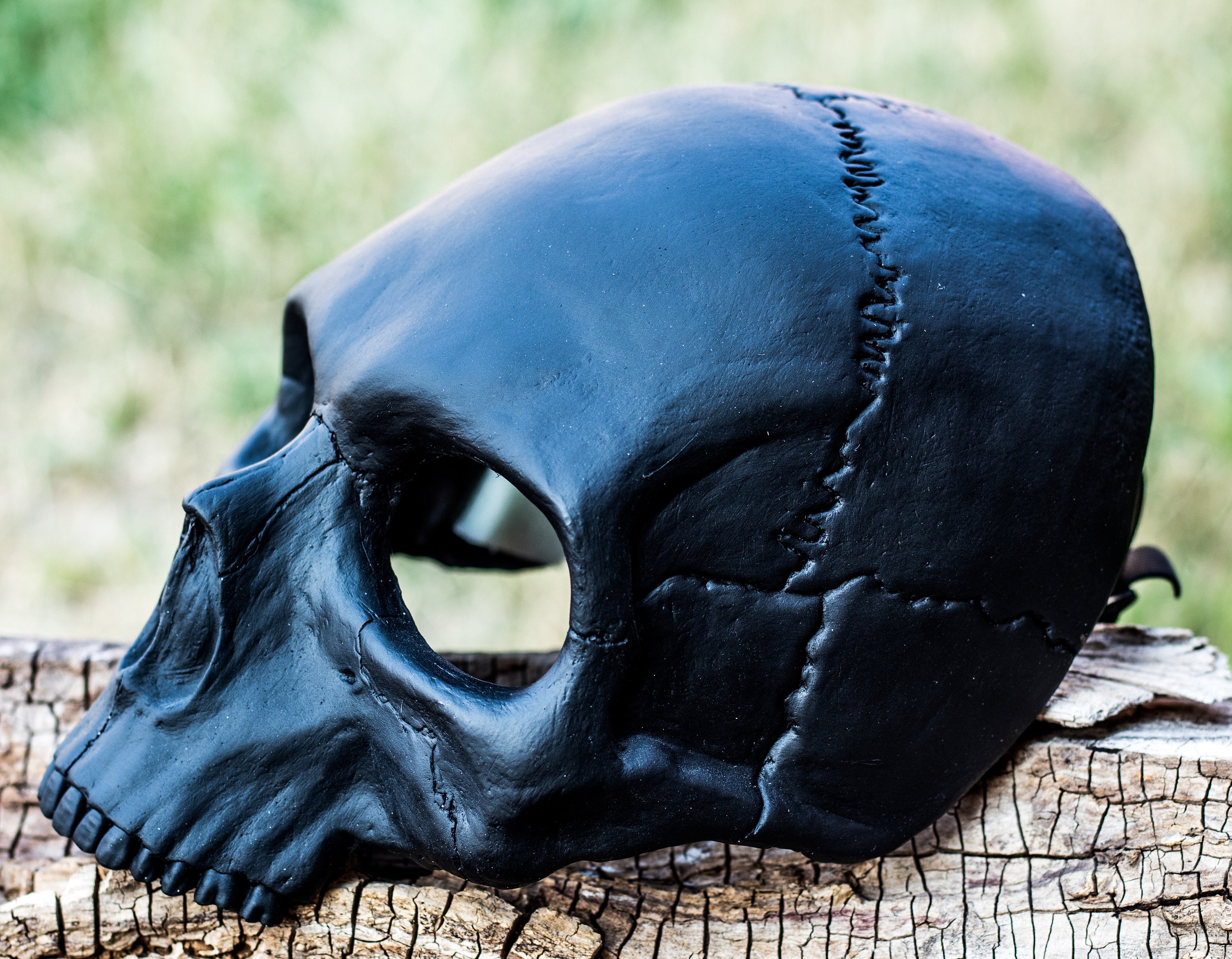 Human Skull Mask Half Face With Realistic Teeth and Matted | Etsy Canada