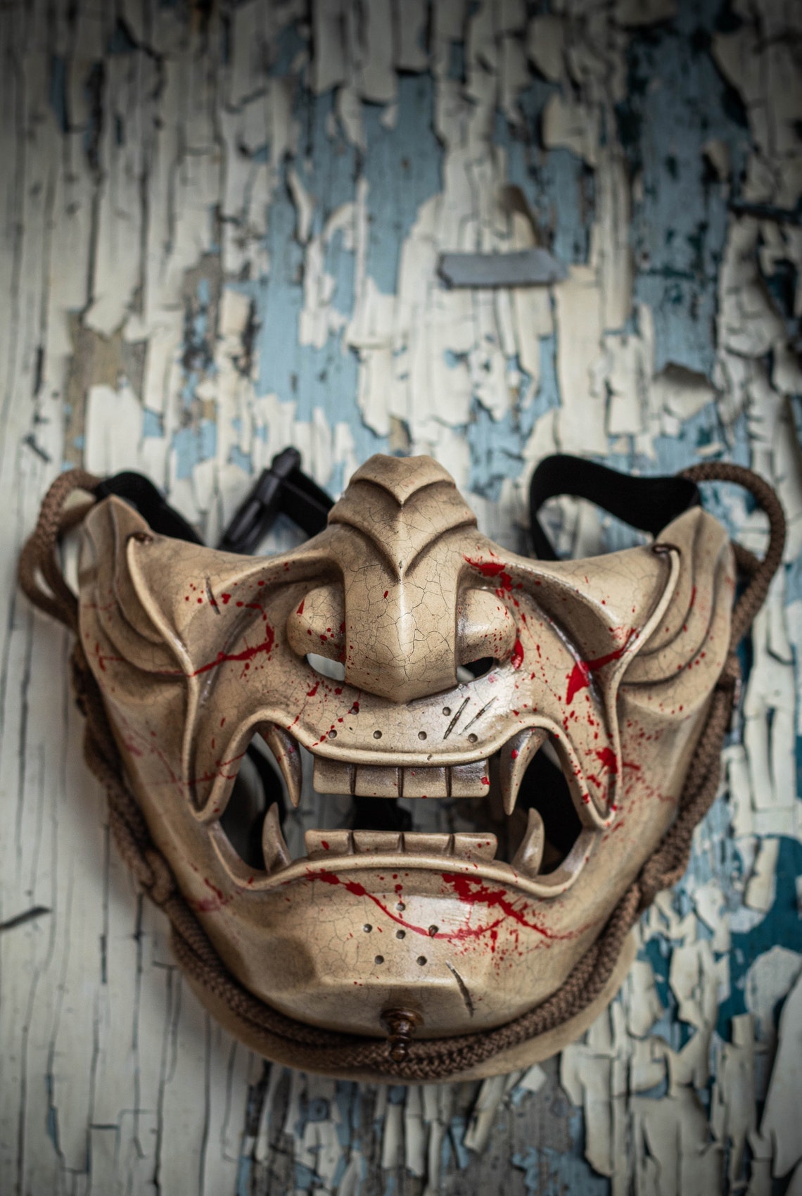 Ghost of Tsushima Mask Crackle Blood Shape. Demon Menpo Mask - Etsy