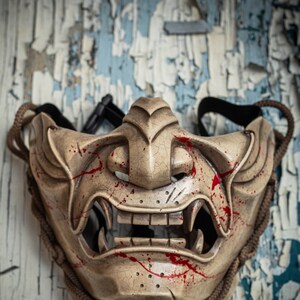 Ghost of Tsushima Mask Crackle Blood Shape. Demon Menpo Mask - Etsy