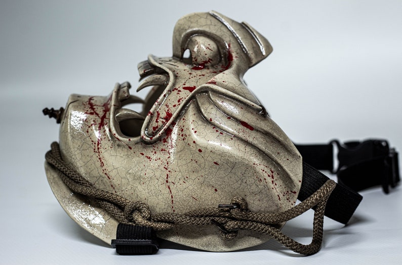 Ghost of Tsushima Mask Crackle Blood Shape. Demon Menpo Mask - Etsy