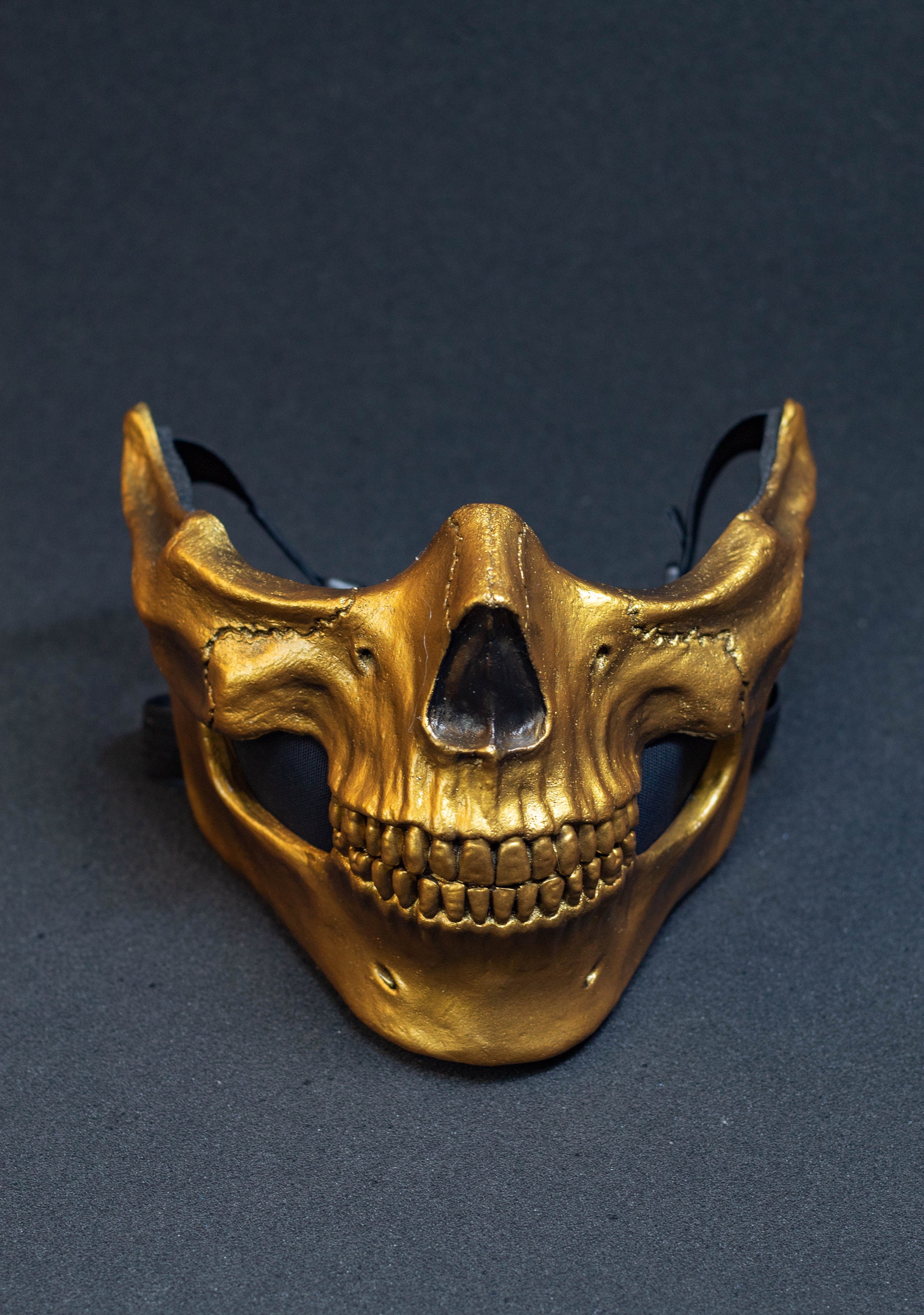 Skull Mask Lower Part Gold Shape - Etsy