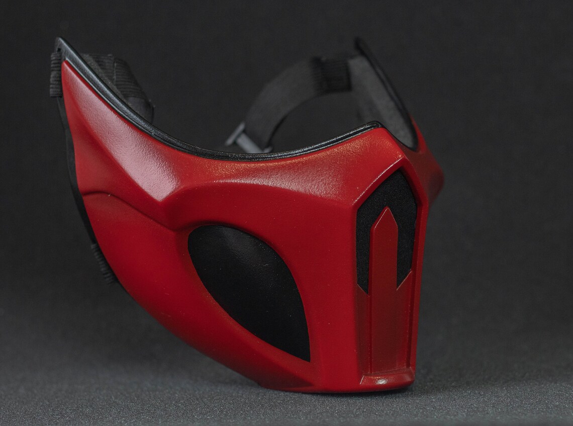 Scorpion mask Red Harumi's protector MK11 Mortal Kombat | Etsy