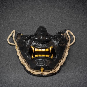 Ghost of Tsushima Mask . Menpo Demon Mask Black Texture - Etsy