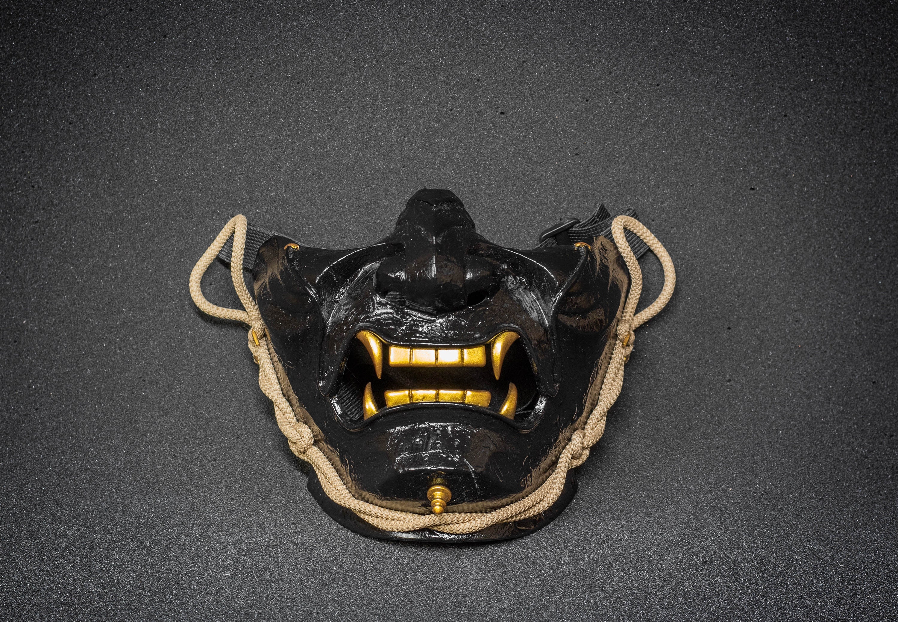 Ghost of Tsushima Mask . Menpo Demon Mask Black Texture - Etsy