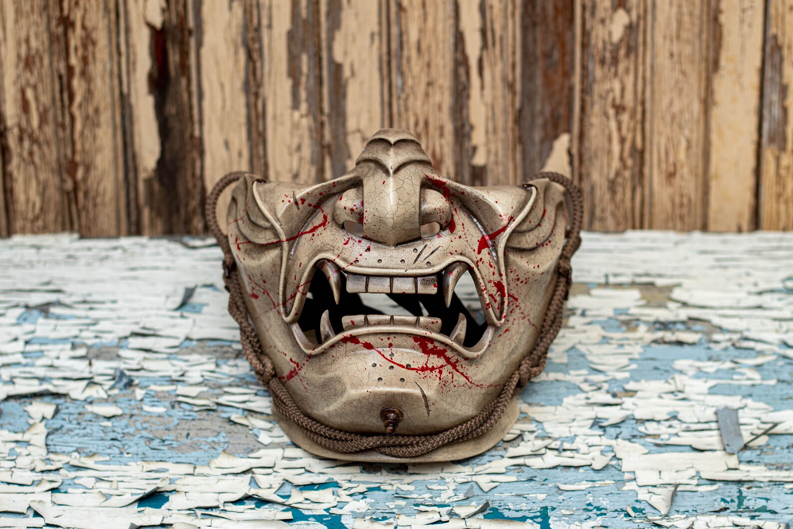 Ghost of Tsushima Mask Crackle Blood Shape. Demon Menpo Mask - Etsy