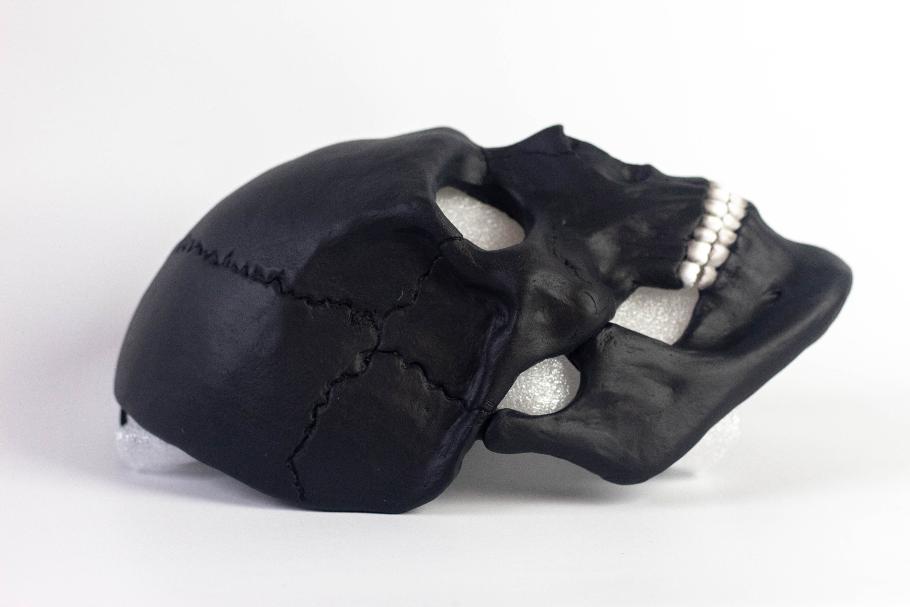 Skull Mask Full Face With Movable Jaw Black Finish - Etsy