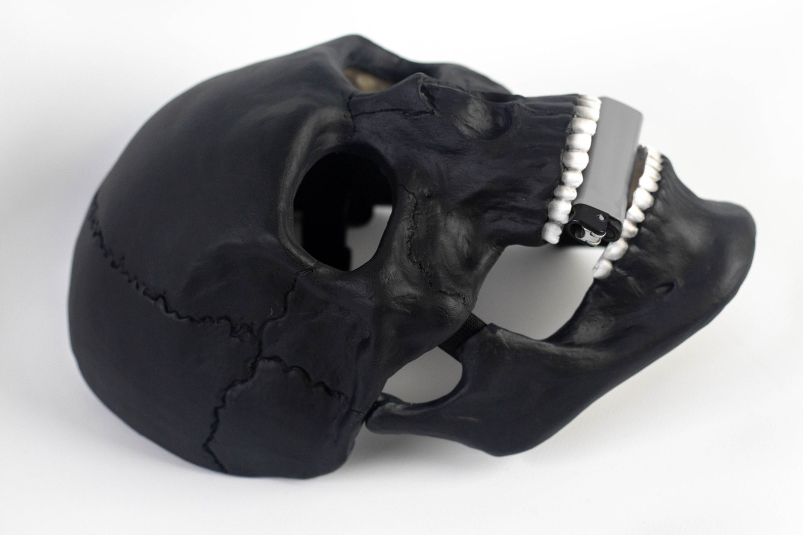 Skull Mask Full Face With Movable Jaw Black Finish - Etsy