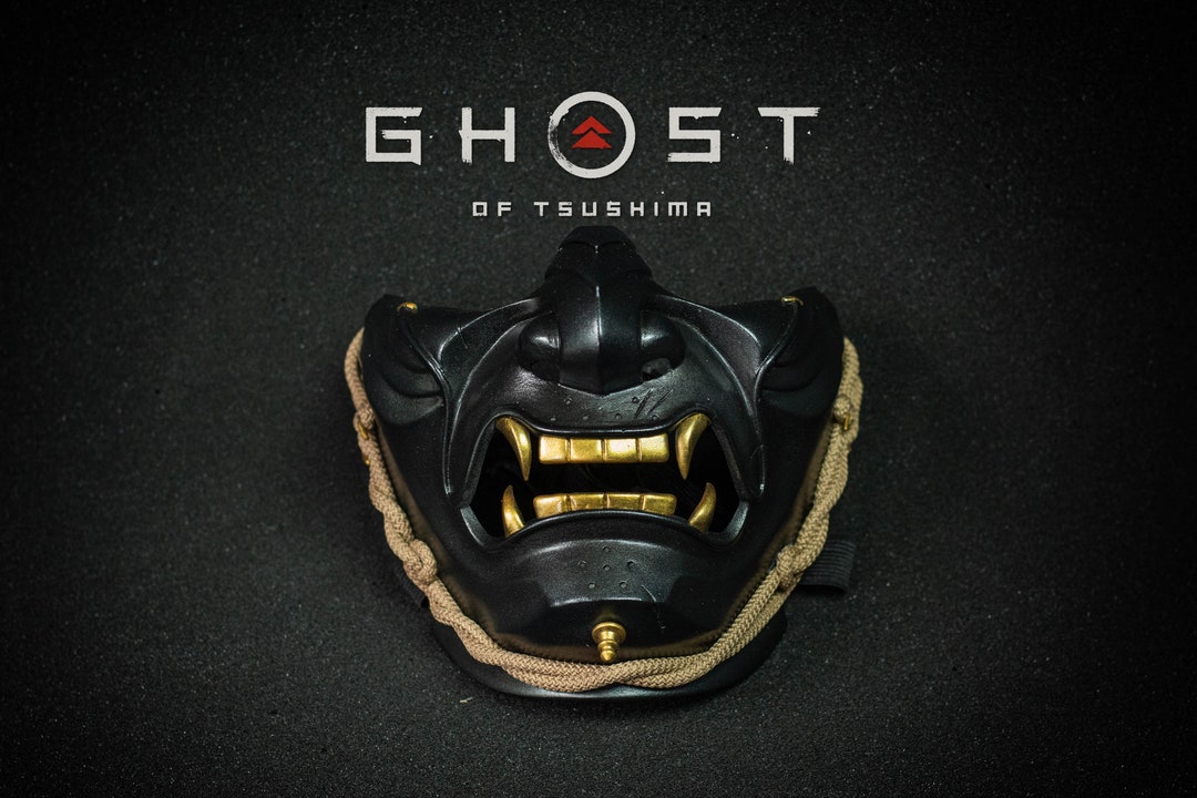 Ghost of Tsushima Mask Dark Shape. Menpo Demon Mask - Etsy