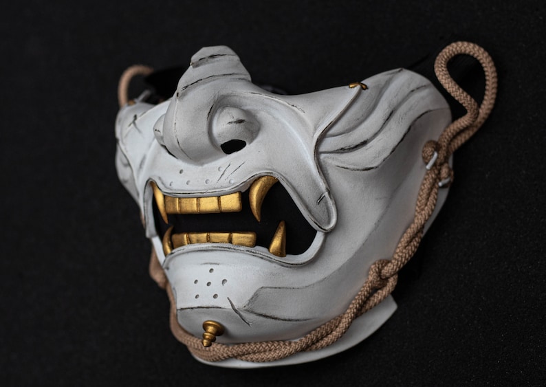 Ghost of Tsushima Mask. White Finish. Demon Menpo Mask - Etsy