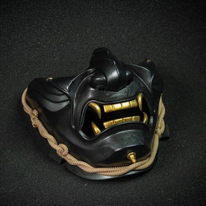 Ghost of Tsushima Mask Dark Shape. Menpo Demon Mask - Etsy