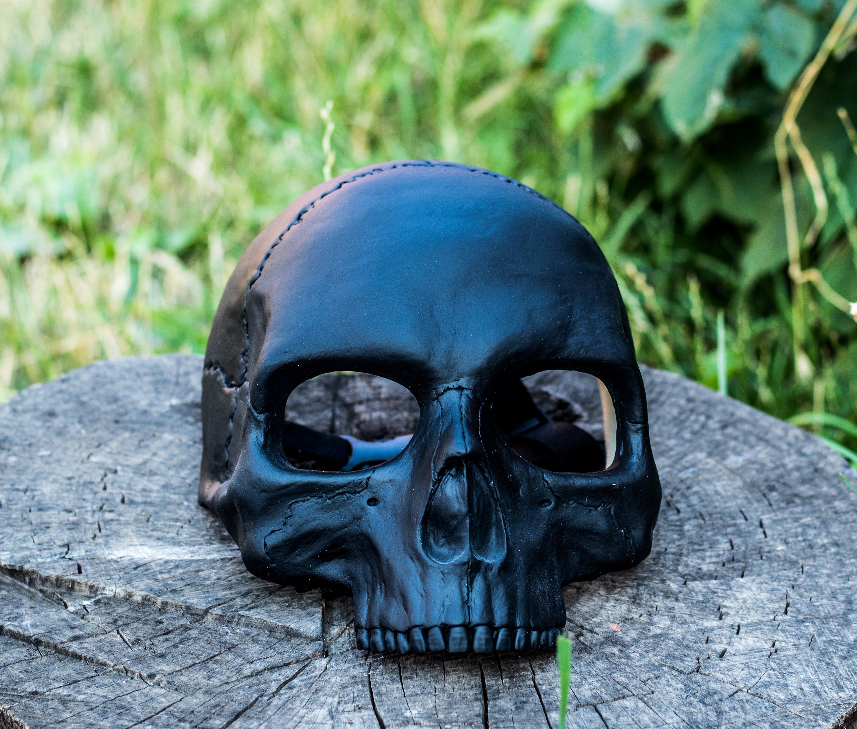 Human Skull Mask Half Face With Realistic Teeth and Matted | Etsy Canada