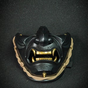 Ghost of Tsushima Mask Dark Shape. Menpo Demon Mask - Etsy
