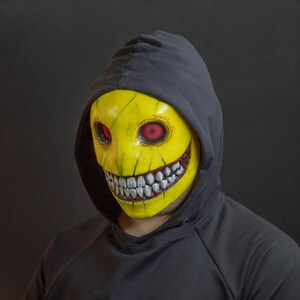 Smile Mask Yellow Style With Red Eyes for Halloween or Cosplay Also ...