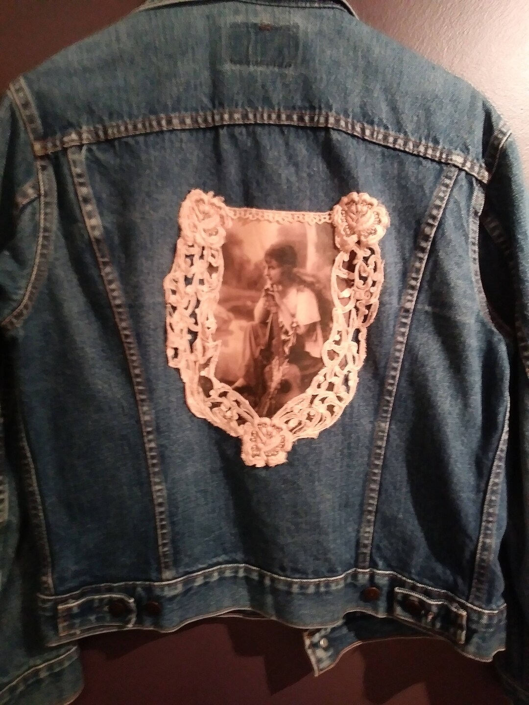 Denim Jacket With Gypsy & Lace Embellishment - Etsy