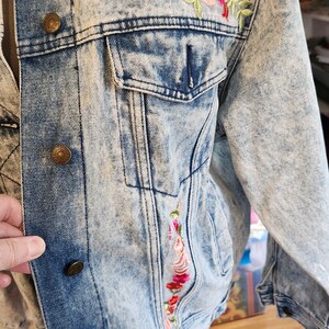 Jean Jacket Rose Applique - Etsy