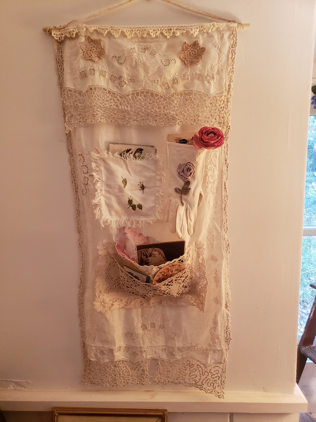 Vintage Lace Pockets Wall Hanging - Etsy