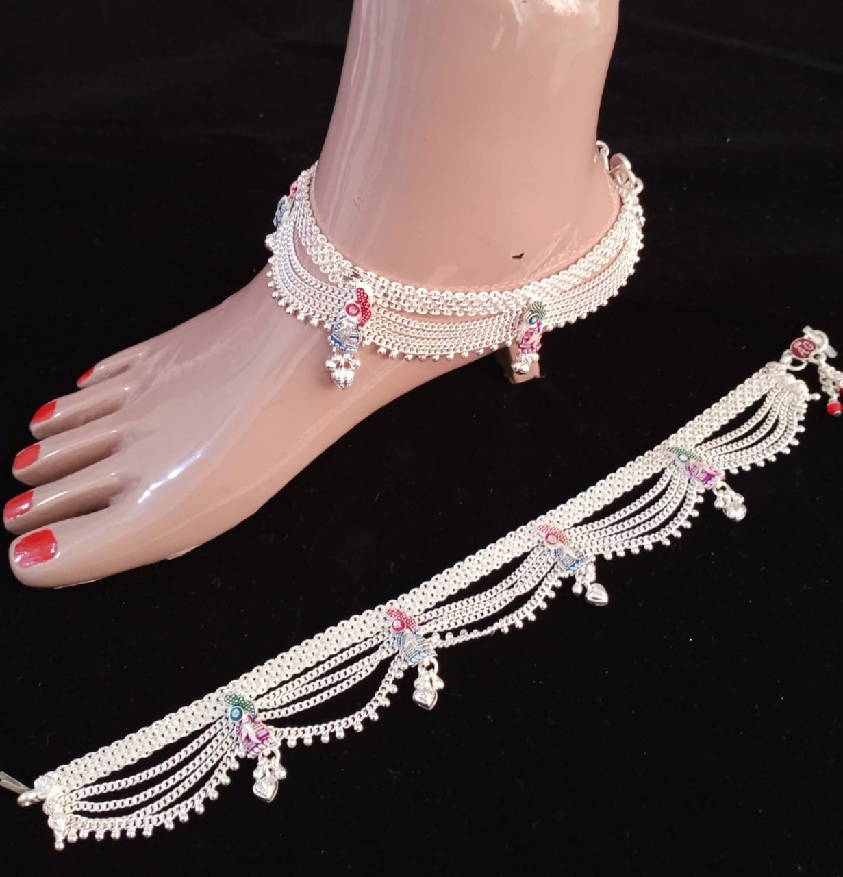 German Silver Anklets Payal Leg Ornament Indian Anklet