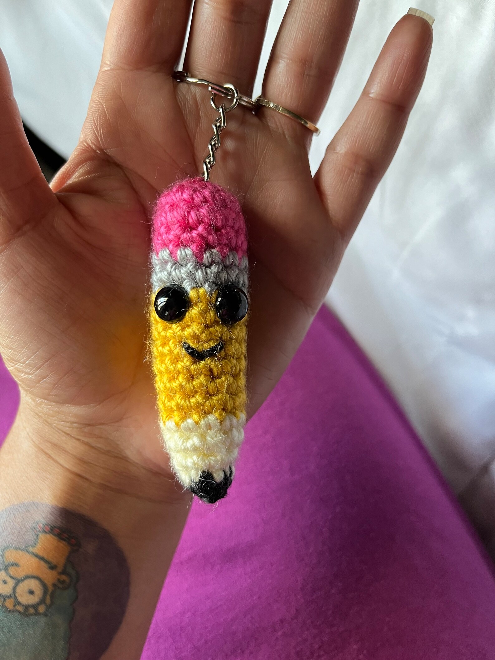 Crochet Pencil Keychain - Etsy