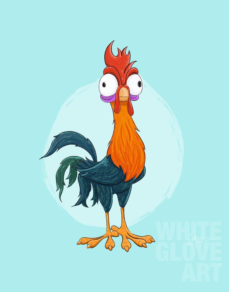 Hei Hei Moana Print Wall Decor Disney Art Poster Disney - Etsy