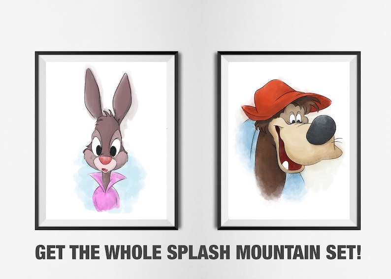 Splash Mountain Brer Fox Print Wall Decor Disney Art | Etsy