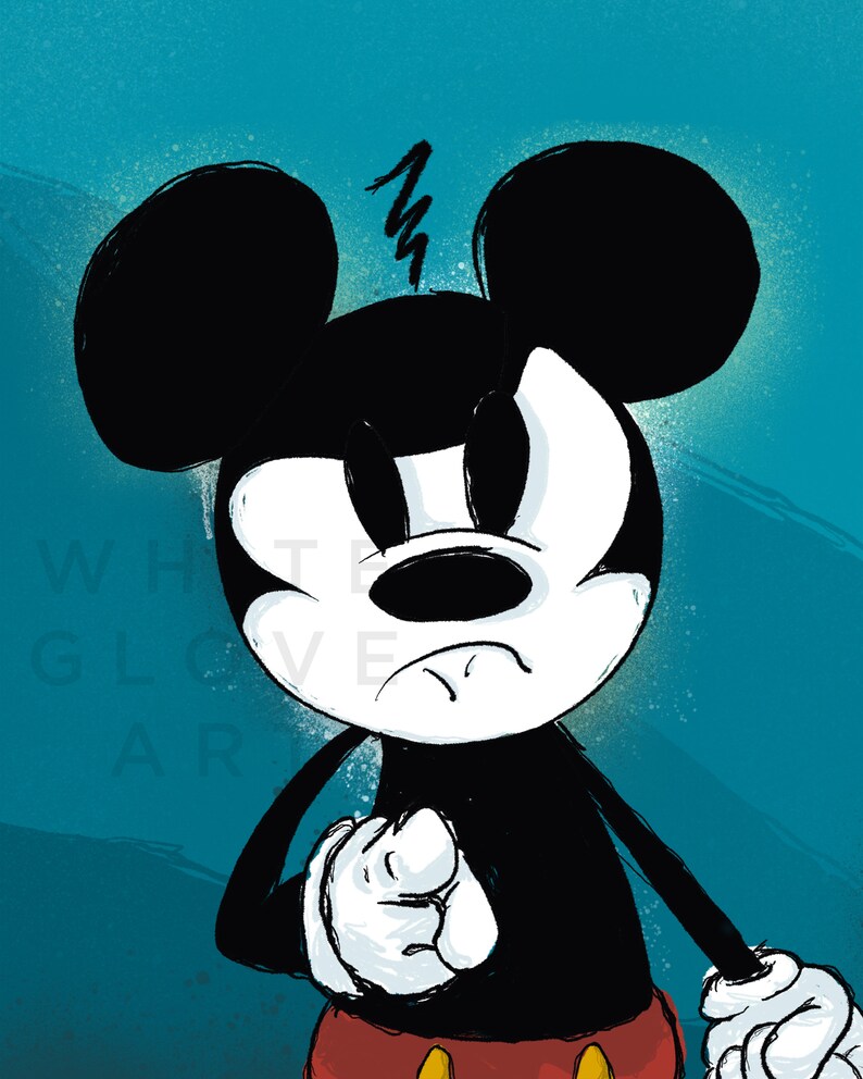 Angry Mickey Mouse Wall Art Home Decor Wall Decor Kids - Etsy