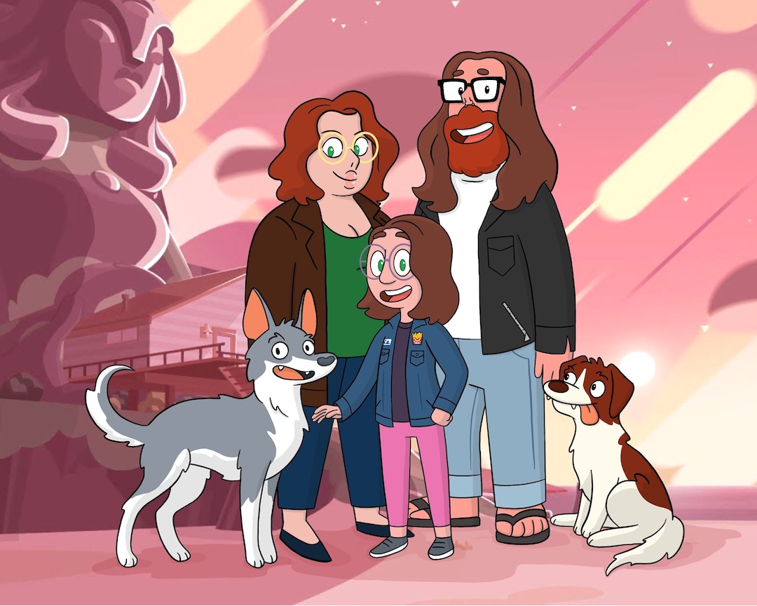 Steven Universe Style Custom Family Cartoon Portrait (digital) - Etsy