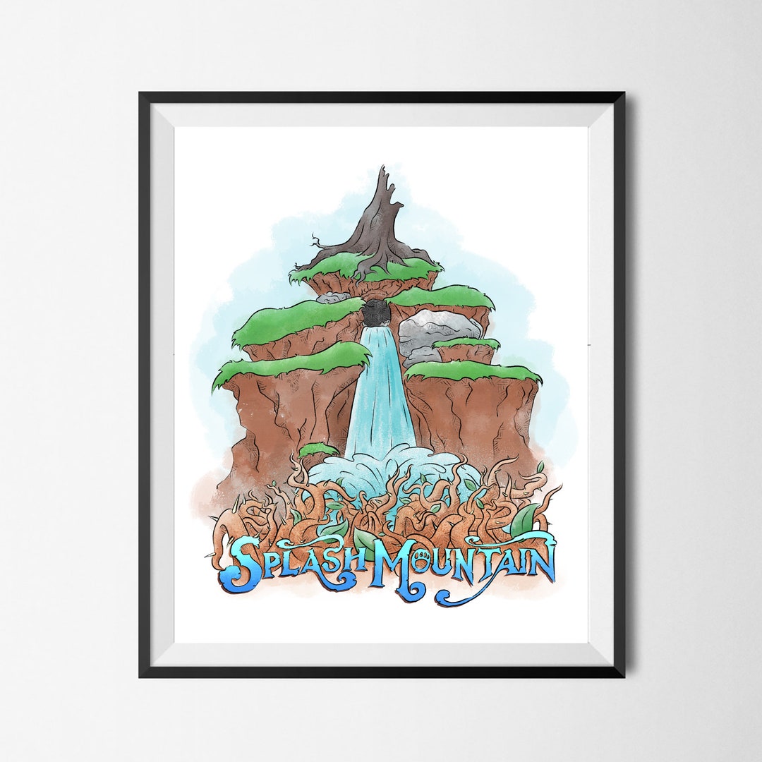 Splash Mountain Print, Wall Decor, Disney Art, Poster, Disney World ...