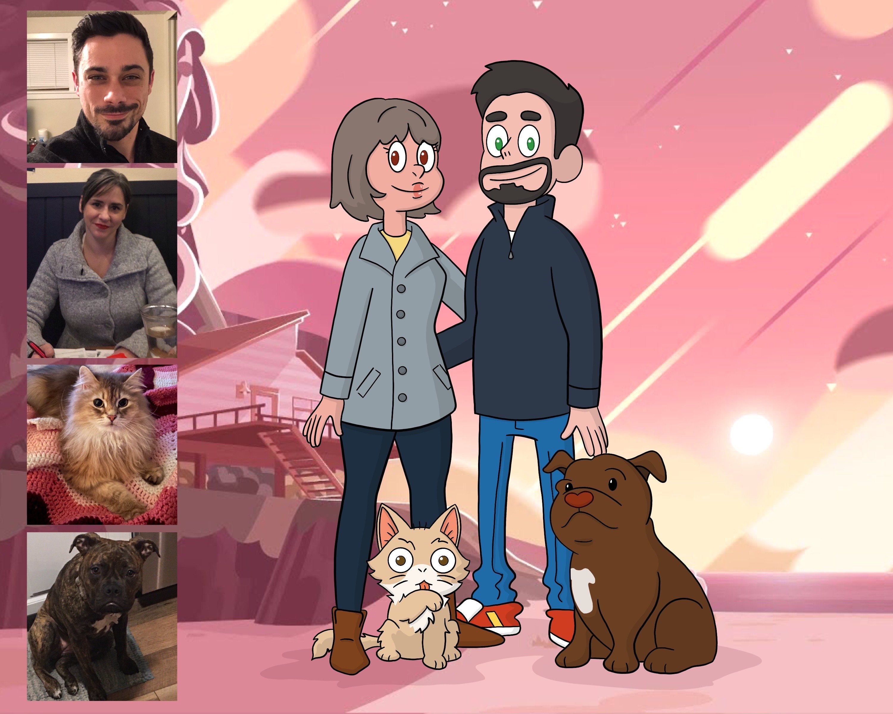 Steven Universe Style Custom Family Cartoon Portrait (digital) - Etsy