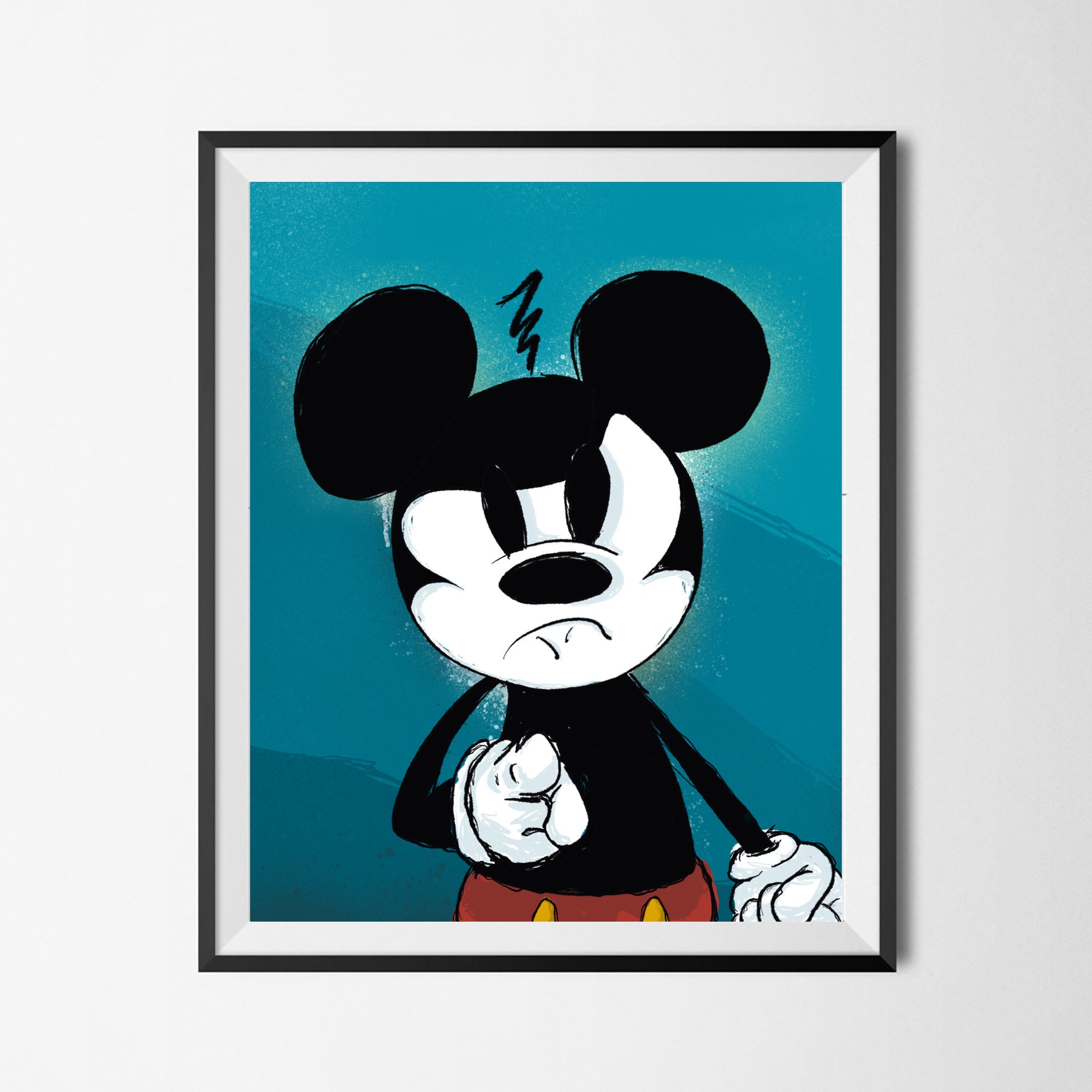 Angry Mickey Mouse Wall Art Home Decor Wall Decor Kids - Etsy