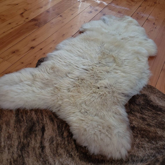 Floor & Rugs Premium Natural Genuine Sheepskin Rug 46 Plush Soft Dense ...