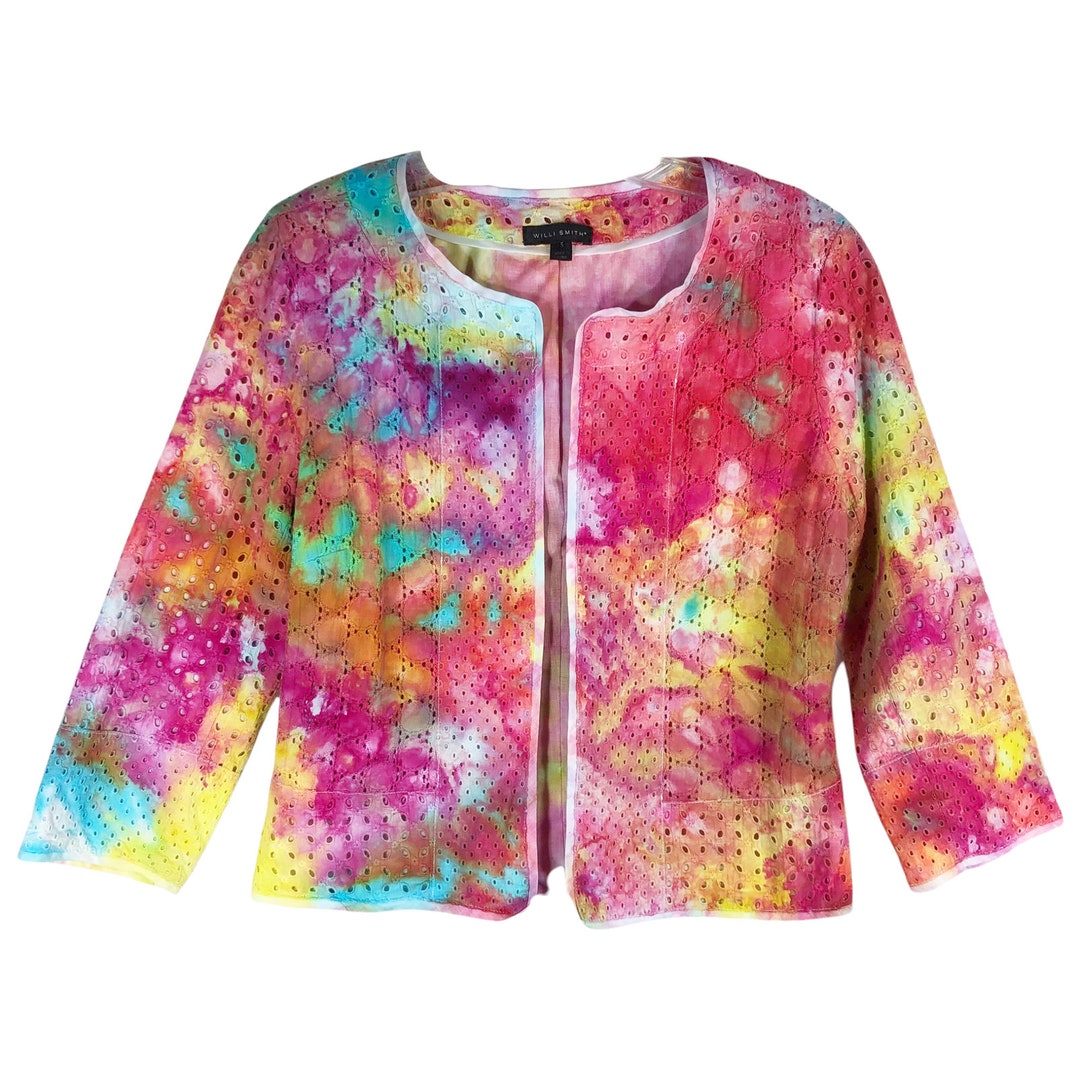 Tie Dye Cardigan Eyelet Wonder Willi Smith Small Cardigan Jacket ...