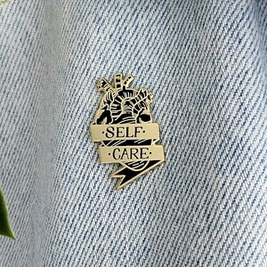 Self Care Anatomical Heart Enamel Pin Gold Plated - Etsy