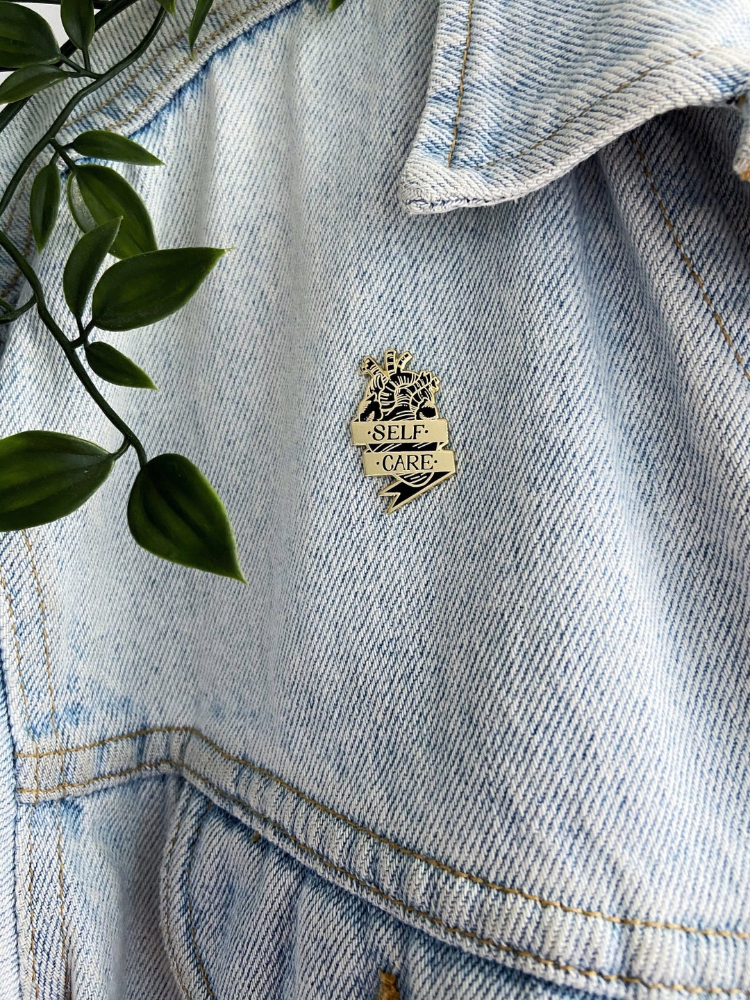 Self Care Anatomical Heart Enamel Pin Gold Plated - Etsy