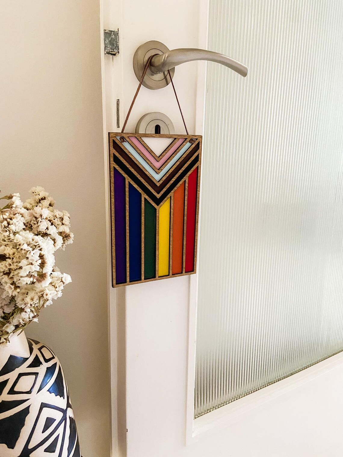 Progress Pride Flag Banner Wood Queer Inclusive Pride Flag - Etsy