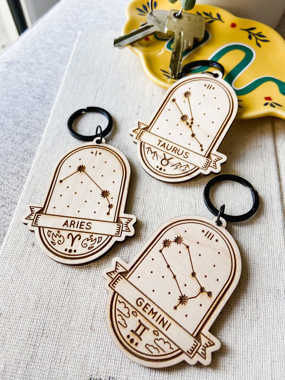 Zodiac Constellation Keychain Zodiac Sign Keychains - Etsy