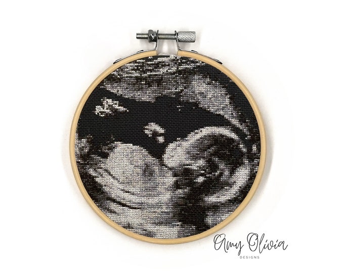 Baby Ultrasound Scan Cross Stitch Pattern Transformed From a Sonogram ...